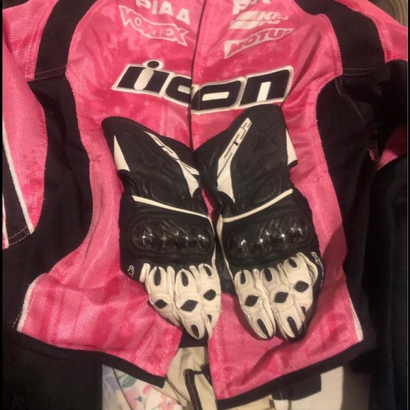 ICON | Jackets & Coats | Icon Motorcycle Pink Jacket Nwt With Padding ...